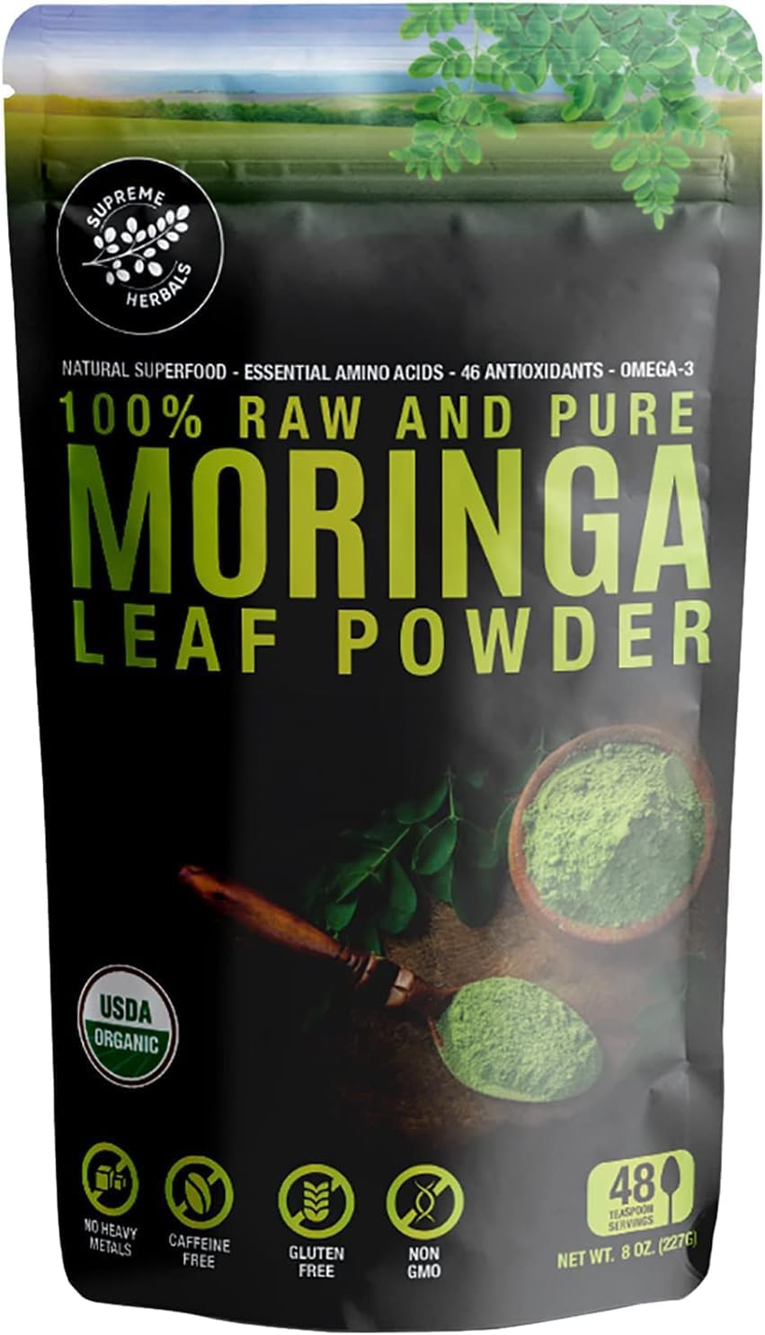 Amazon.com: Organic Moringa Powder - 1.10 lbs (17.64 oz) | USDA ...