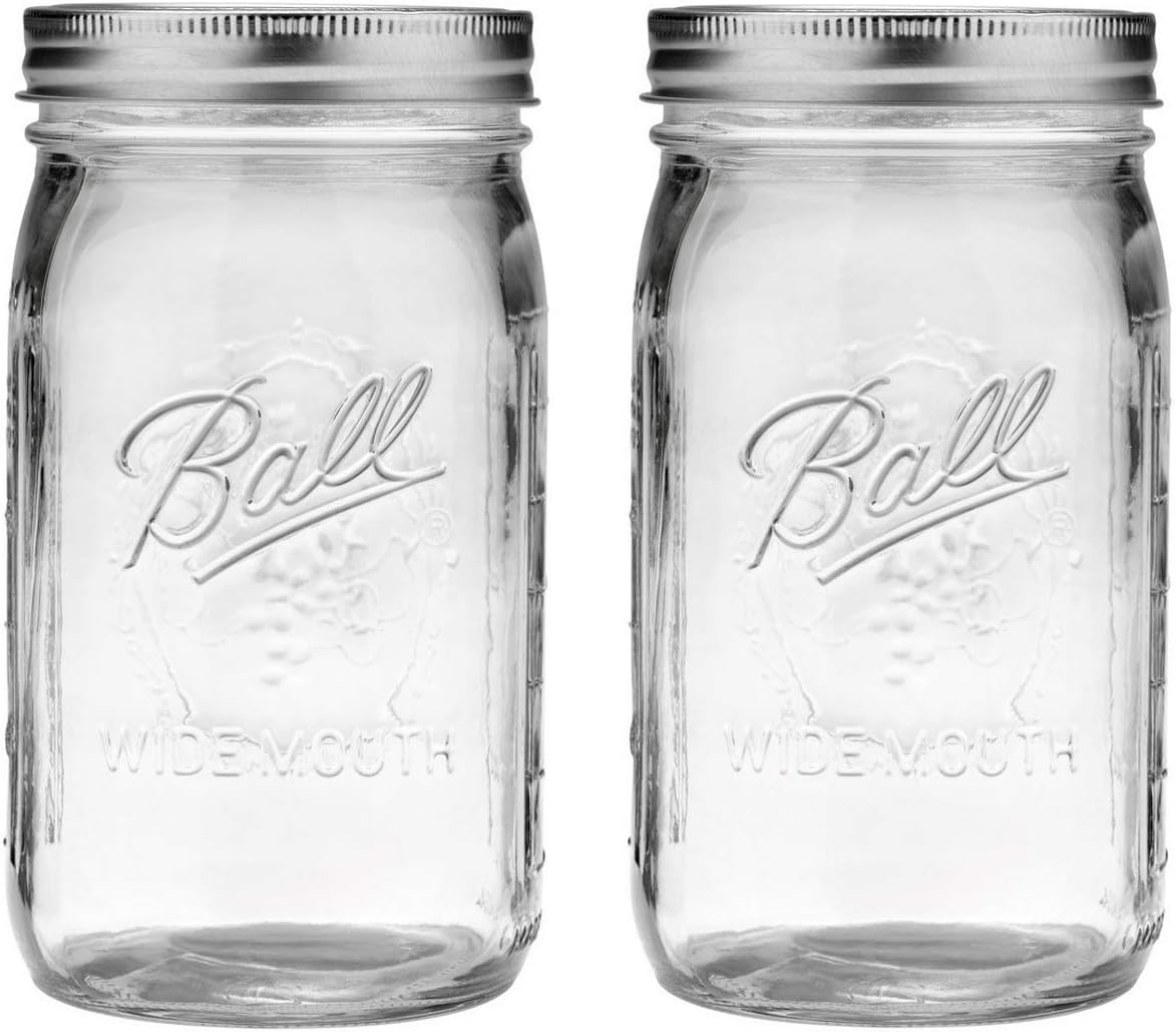 Amazon.com: Anwoi Wide Mouth Glass Jars with Airtight Lid 32OZ 4 Pack ...