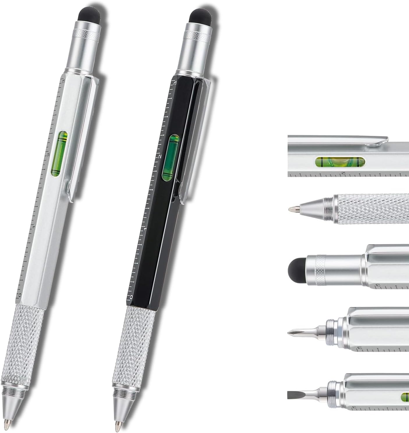 Multi Tool Pens 2 Pack 6-in-1 Tactical Pen with Ballpoint Pen ...