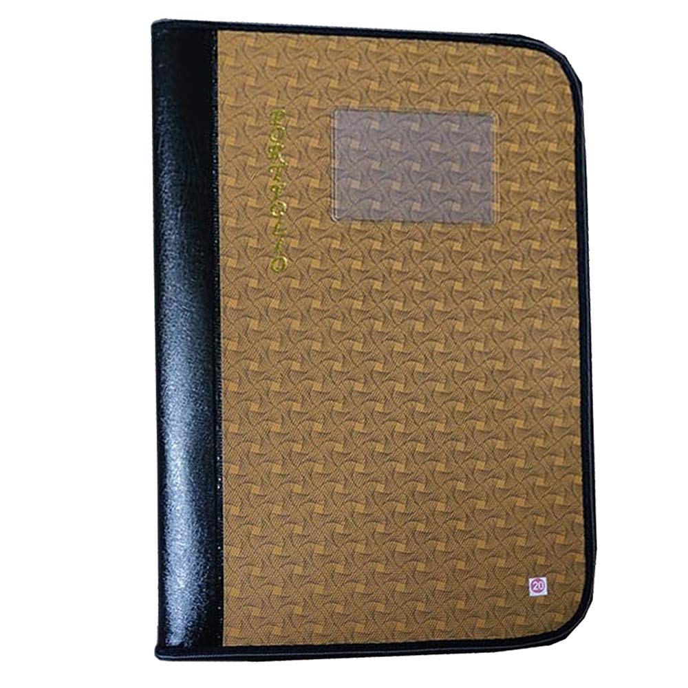 Generic Rexine and Polythene Executive Files 11 X 8 inch Tan and Black ...