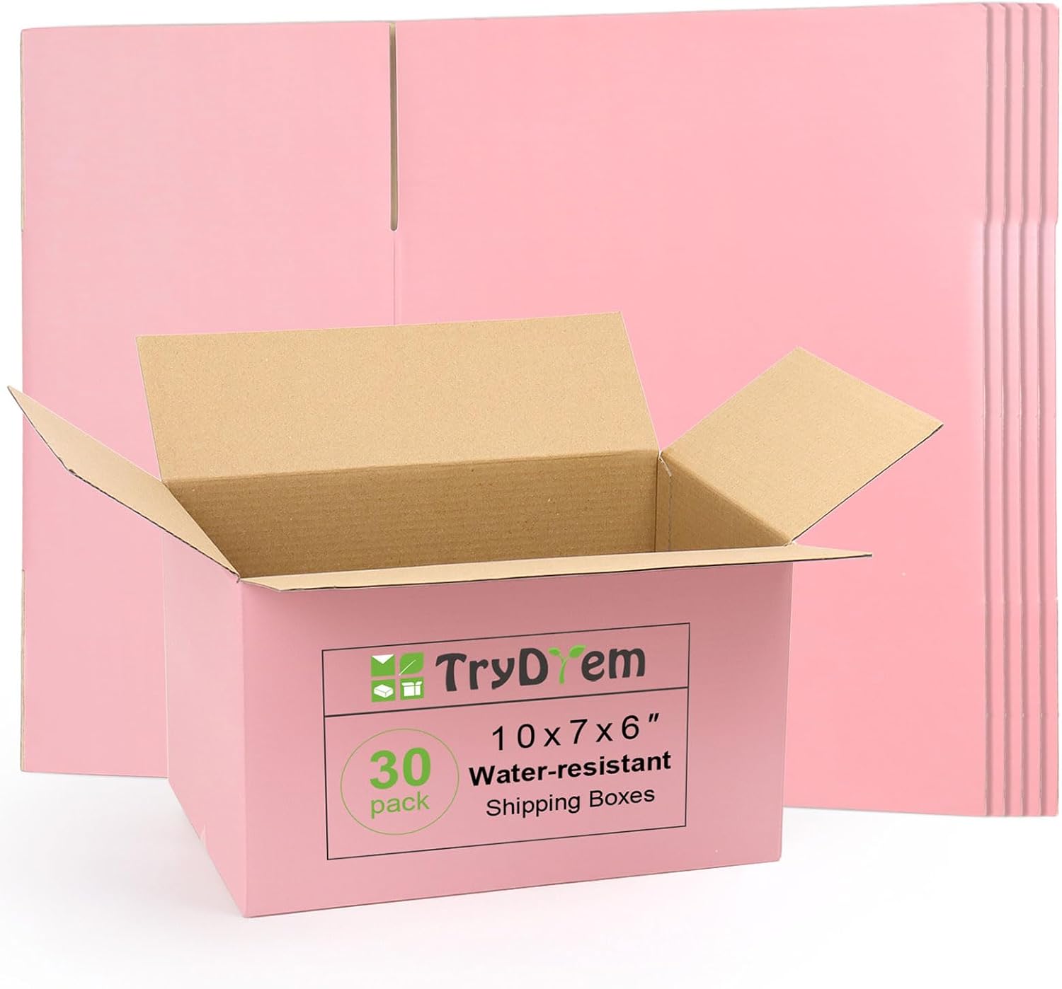 Amazon.com: Medium Shipping Boxes 10x7x6 Inch, 30 Pack Pink Corrugated ...