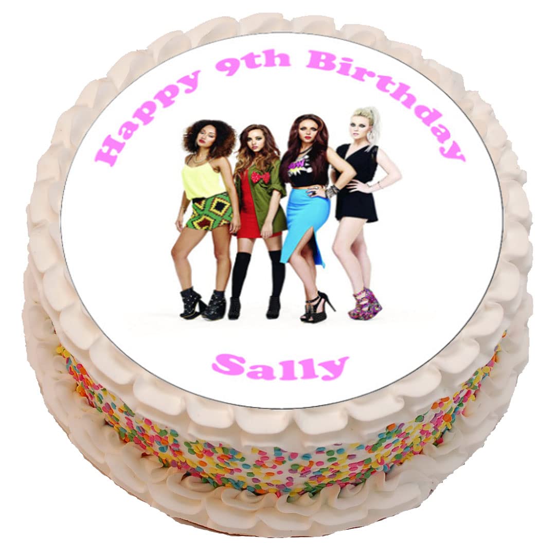 Buy Little Mix Group Personalised PRECUT Cake Topper 8 Inch Round ...