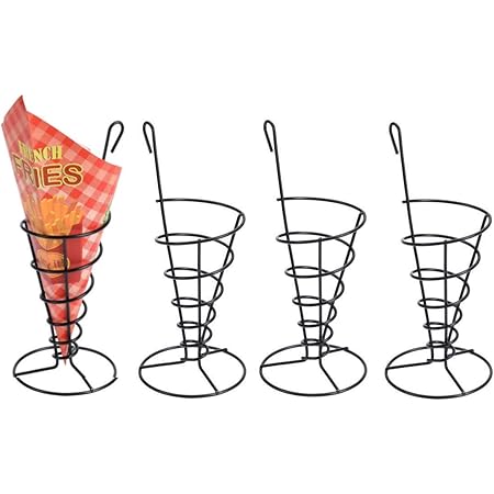 Spetebo 4X Pommestüten Halter - Fingerfood Halter schwarz - Snack ...