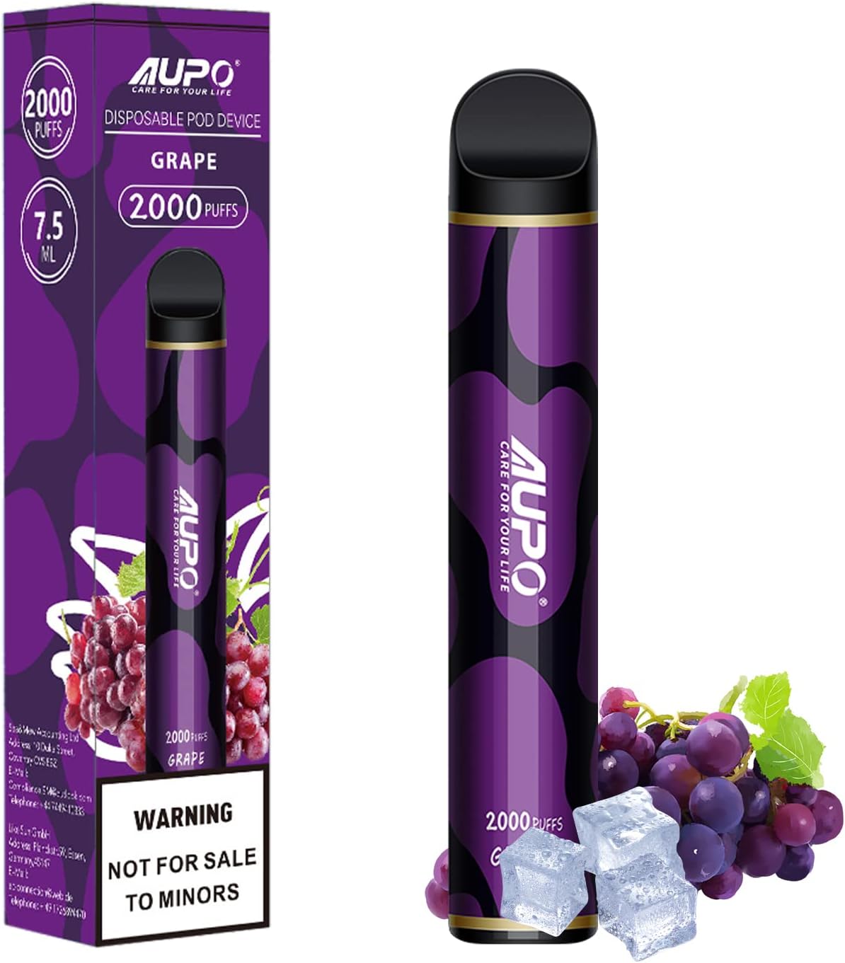 AUPO Desechable Vape 2000 Puffs, Sin nicotina Sin tabaco Vape Pod ...