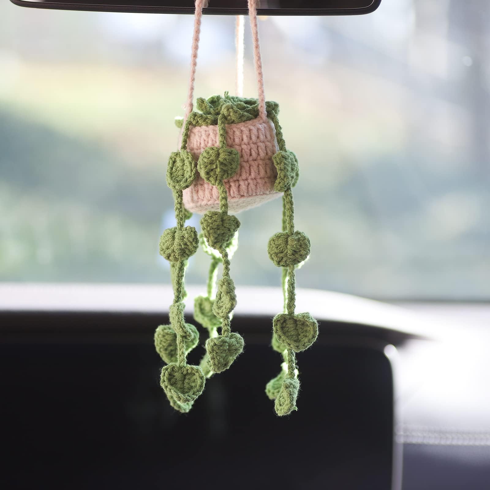 Amazon.com: Star and Moon, Crochet Handmade Automotive Rearview Mirror ...