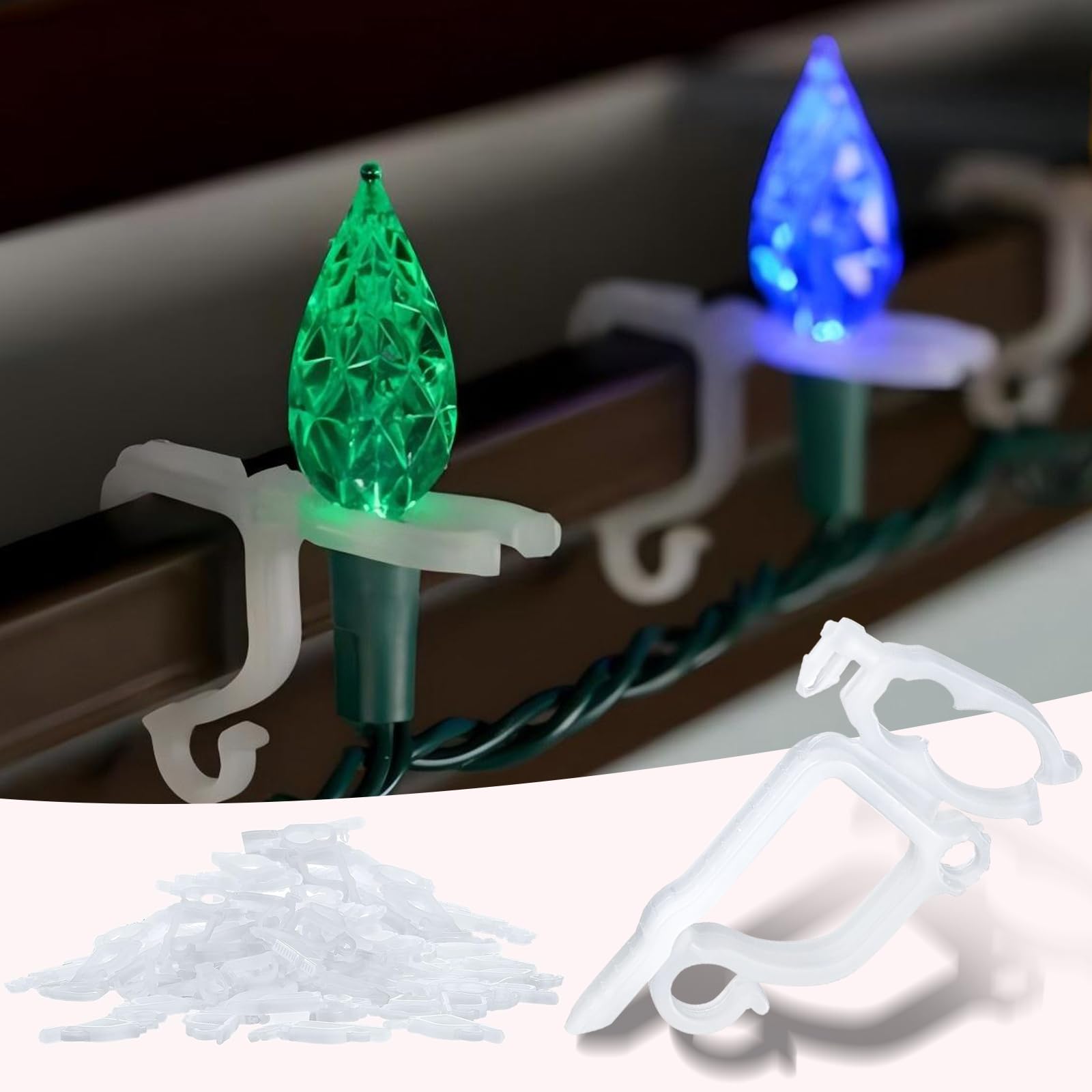 Amazon.com: Konictom 100 Pcs Holiday Light Clips,White Outdoor ...