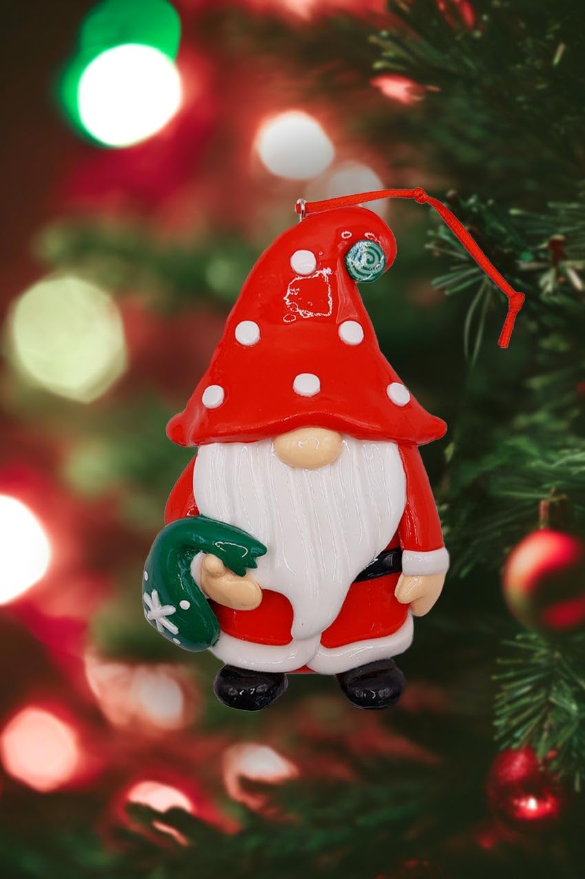 Amazon.com: Wizardi Christmas Ornament - Glossy Gingerbread Santa with ...