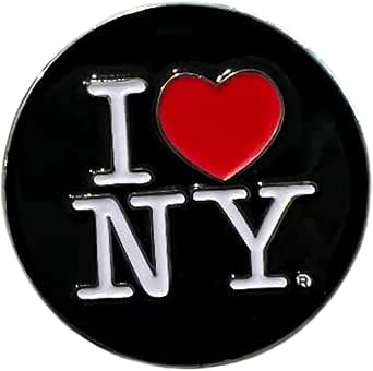 Amazon.com: I Love (Heart) New York NY Souvenir Black Circular Lapel ...