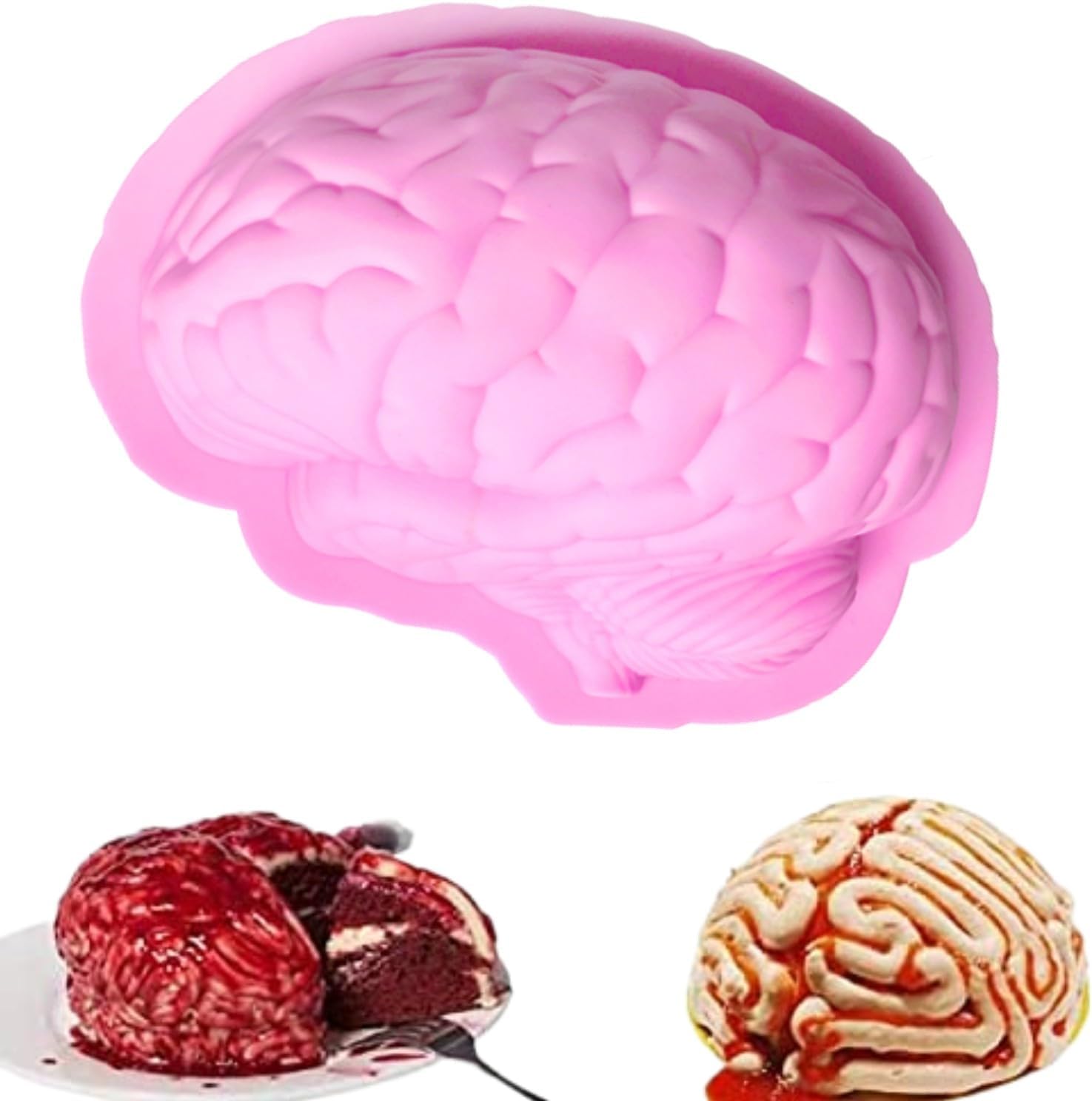 Amazon.com: 1 pack Halloween Creative brain-shaped silicone Mold DIY ...