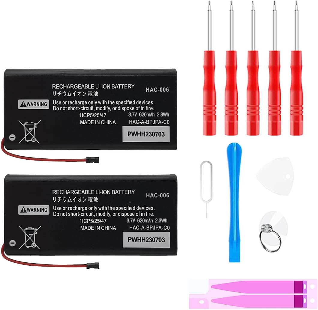 Amazon.com: Uwayor Joy Con Battery Replacement, 4 Pack HAC-006 Battery for Nintendo Switch HAC ...