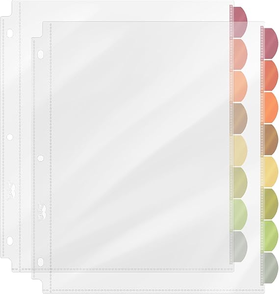 Amazon.com : Mr. Pen- Clear Sheet Protectors with Binder Tabs, 8 Tabs ...