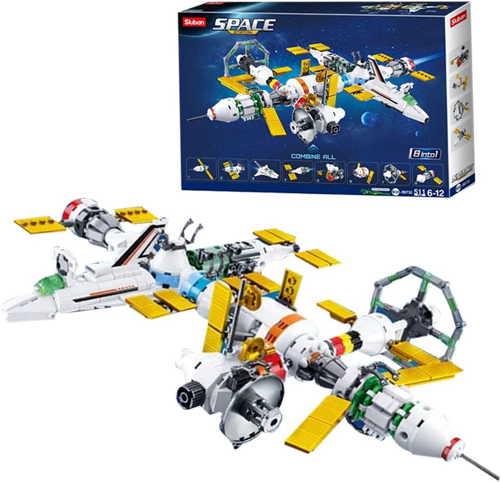 Amazon.com: SlubanKids Space Station Building Blocks for Kids, 3D Early ...
