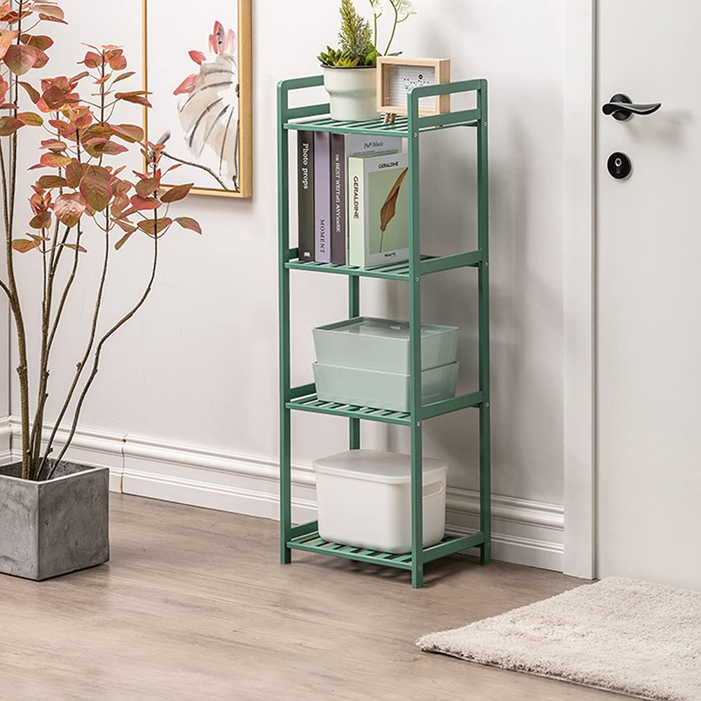 IOTXY Adjustable Multifunctional Shelving Unit - Small 4-Tier Bamboo ...