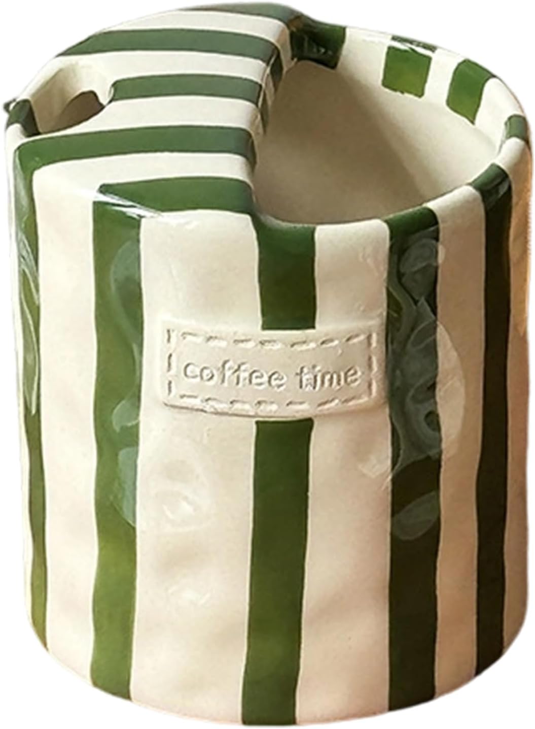 Amazon.com | Retro Striped Ceramic Mark Hand-Held Cup, Vintage Hand ...
