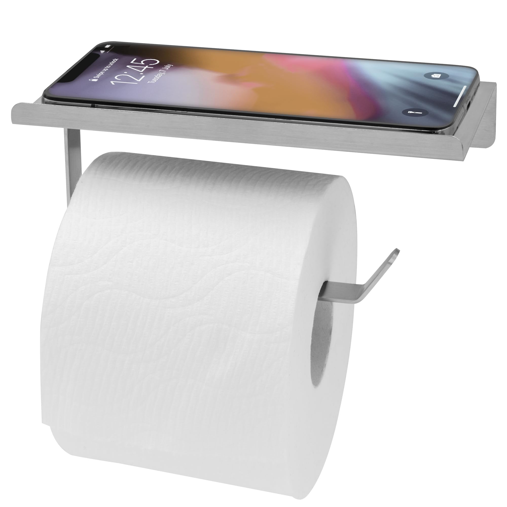 Modern Wall Mount Toilet Paper with Cell Phone Roll Holder with Shelf ...
