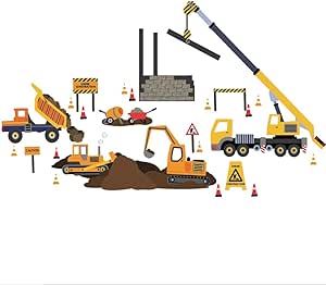 Amazon.com: Construction Site Wall Decals Removable and Reusable Eco ...