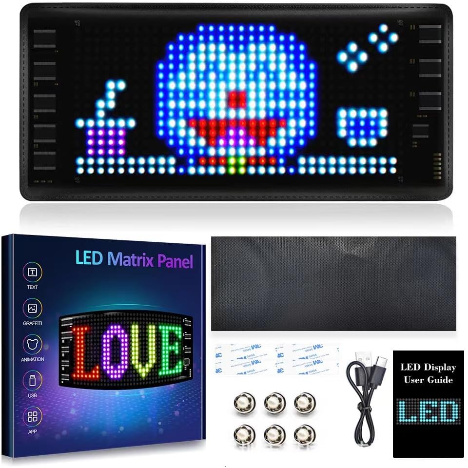 Amazon.com : MINI LED Sign, 7.2''x3.4" Flexible Programmable T-shirt ...