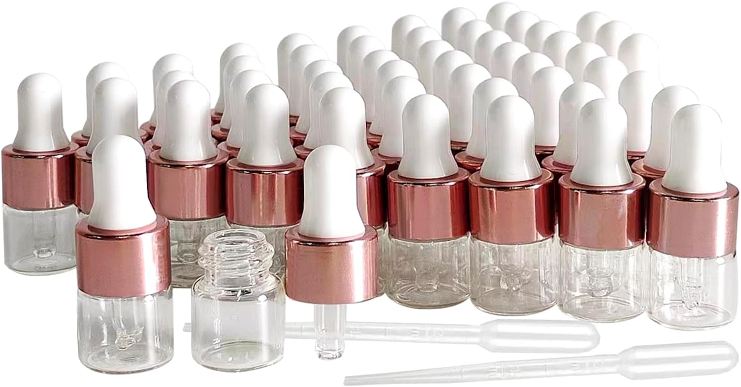 Amazon.com: 50 Pcs Mini Glass Dropper Bottle 5ml Clear Glass Dropper ...