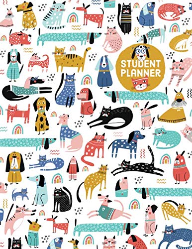 Undated Student Planner for Elementary Kids: Cute Dog and Cat Themed ...