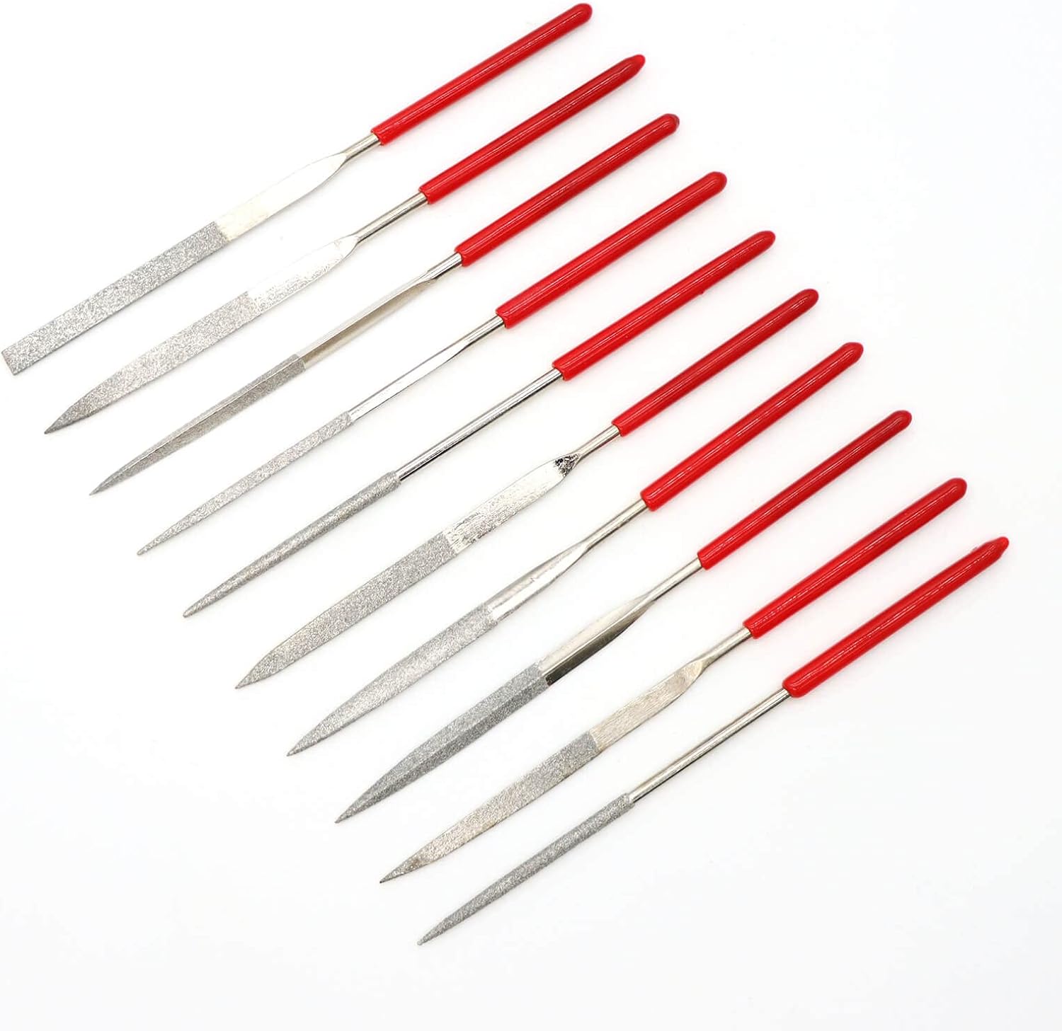 10Pcs Mini Diamond Needle File Set, 3 x 140mm Precision Diamond Coated ...