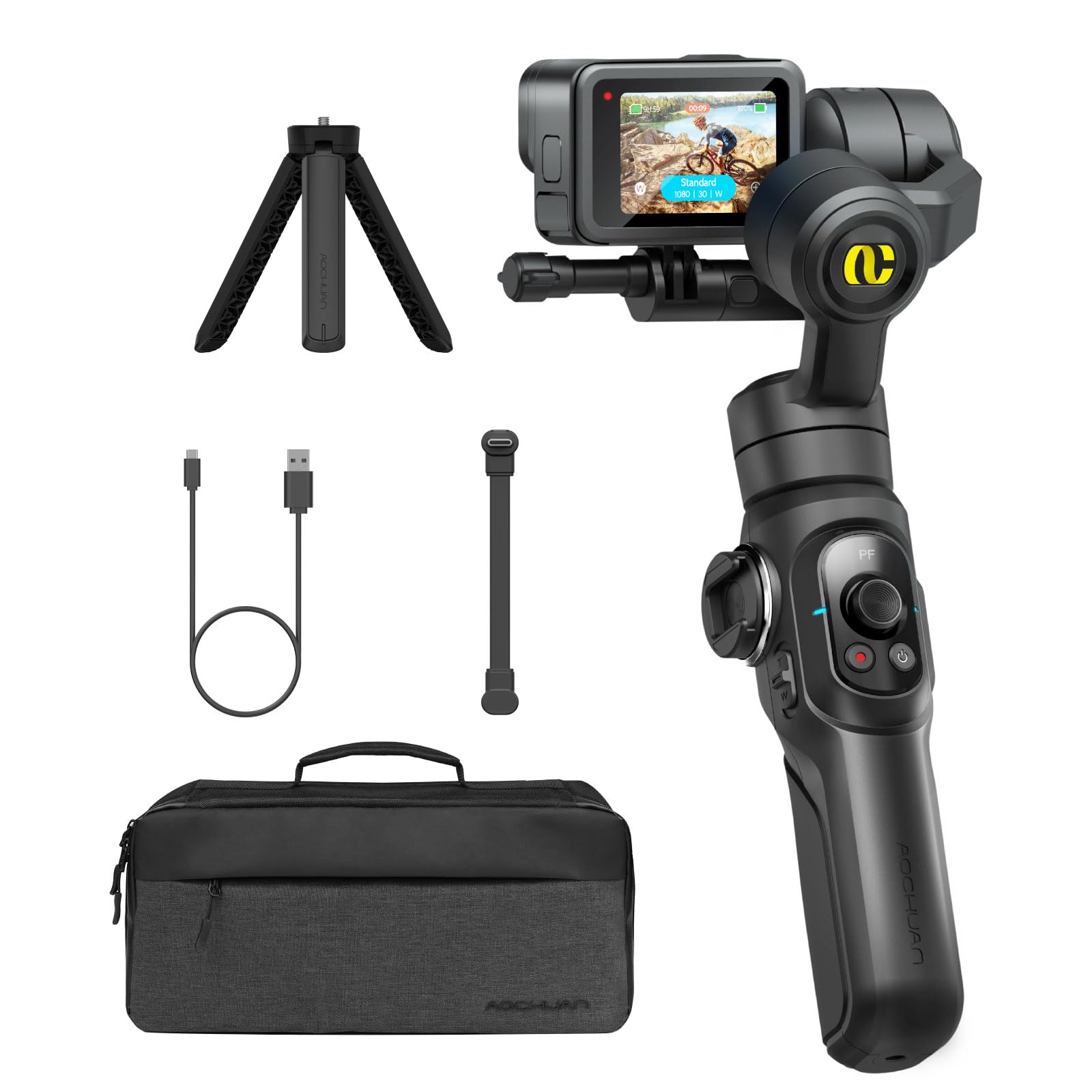 Amazon.com: AOCHUAN Gimbal Stabilizer for Go Pro, Handheld Gimbal with ...