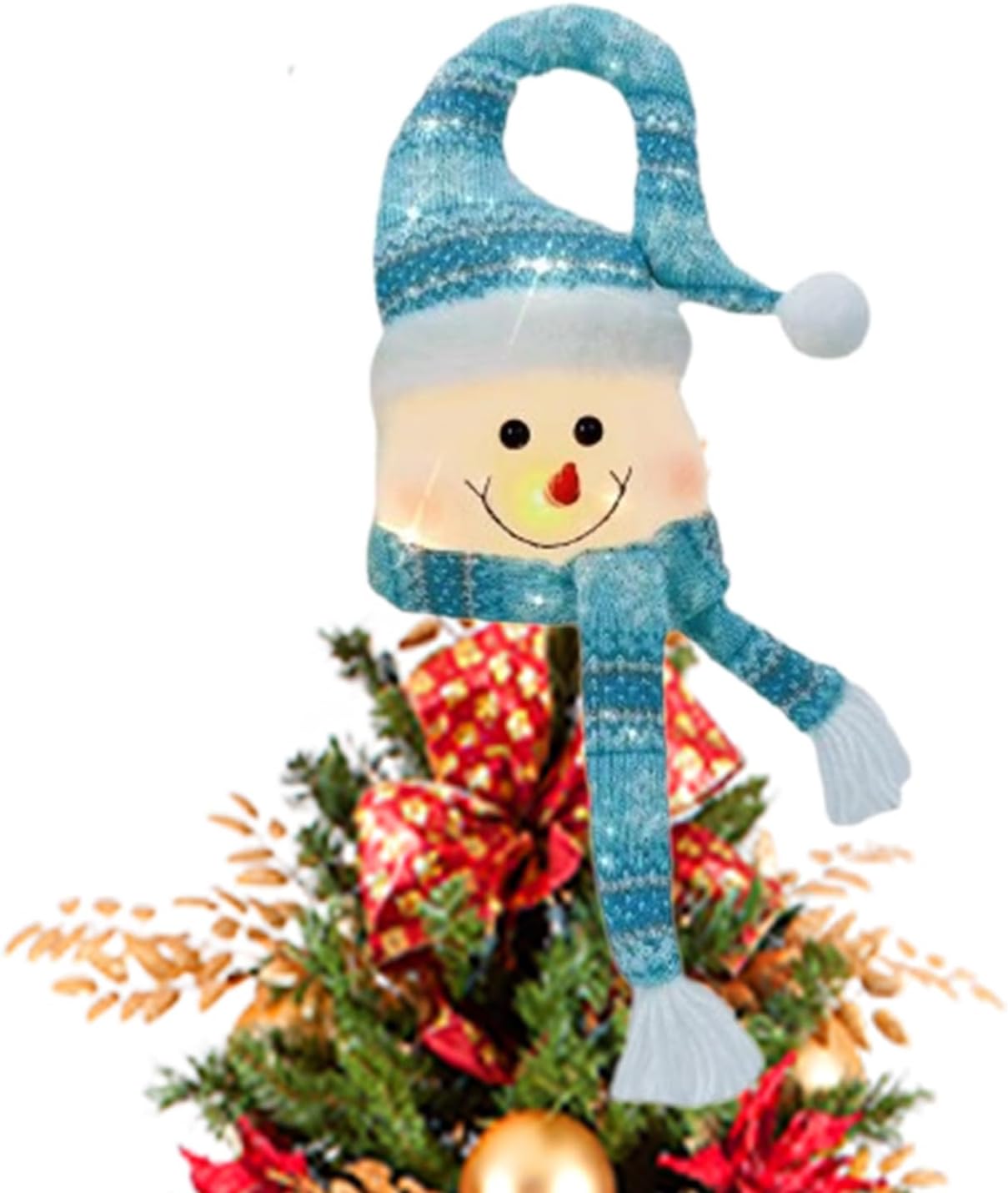 Amazon.com: Christmas Tree Topper Hat,Snowman Christmas Tree Topper ...