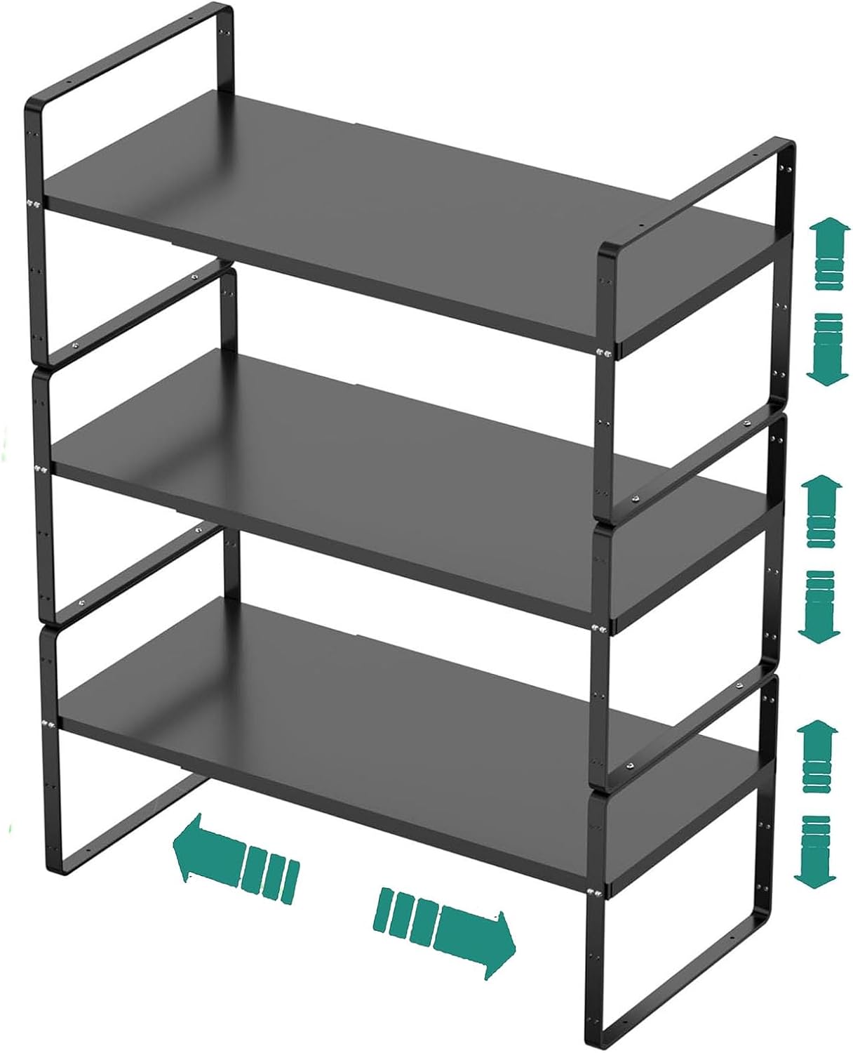 Amazon.com: Expandable Cabinet Shelf Organizer Rack, Stackable Kitchen ...