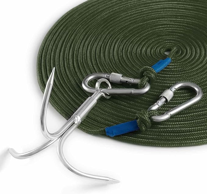 Amazon.com: PIOSRTRR Grappling Hook with Rope-Includes Nylon Rope 6/8 ...