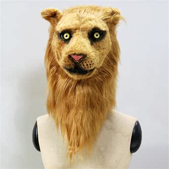 Amazon.com: Halloween Lion Mask Mouth Movable, Moving Jaw Lion Mask for ...