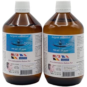 Argent colloïdal 250 mL - 15 PPM - Laboratoire Suisse - D’une qualité ...