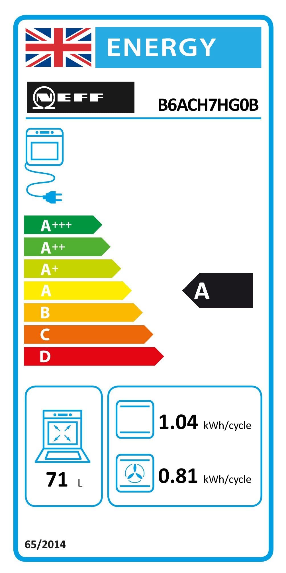 NEFF N50 B6ACH7HG0B Single Oven with Slide and Hide (fixed handle ...