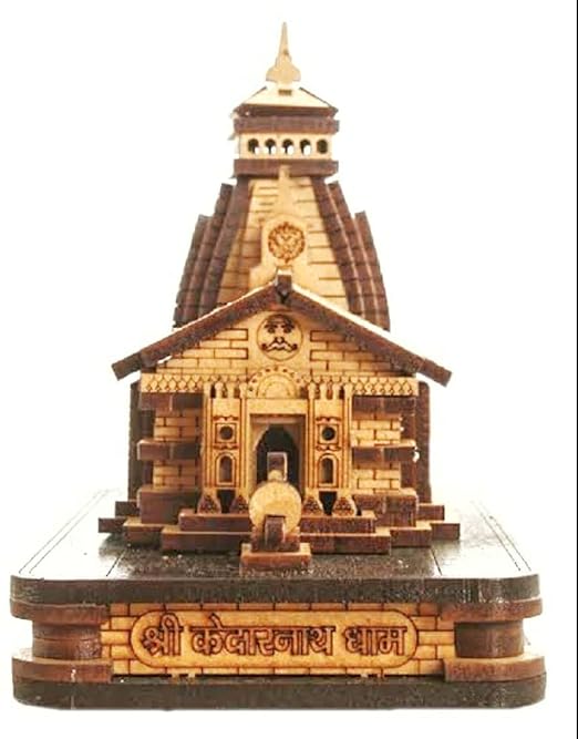 Kedarnath Temple in Wood Brown Colorfull 3D Model Temple Statue Hand ...