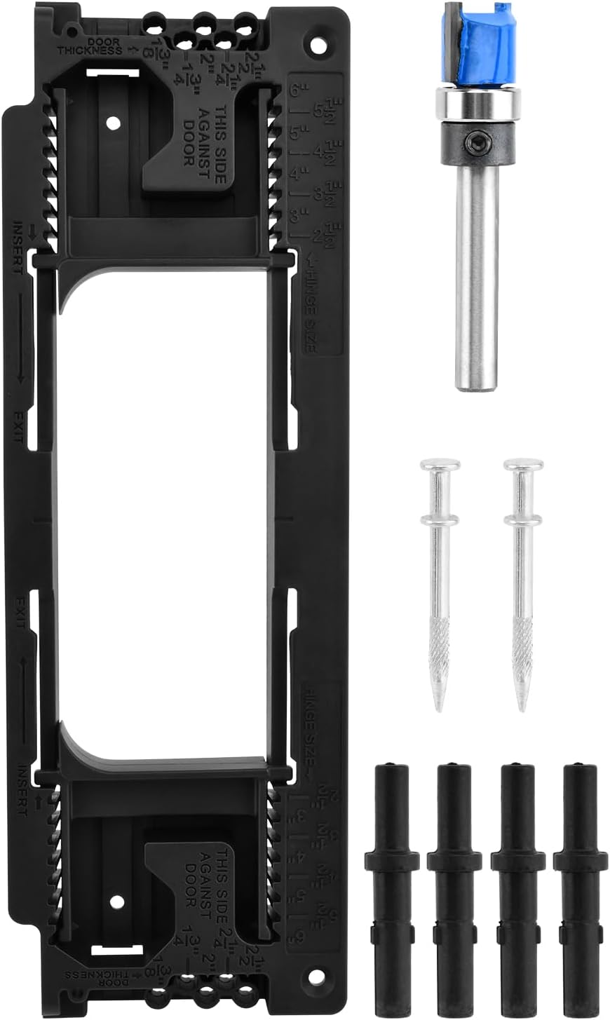 Door Hinge Jig Kit, Fits for 8 Hinge Sizes from 2-1/2" to 6" and 5 Door ...