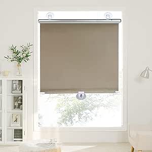 Amazon.com: Balcony Roller Blinds with Suction Cups, Retractable Portable Curtains, Insulated ...
