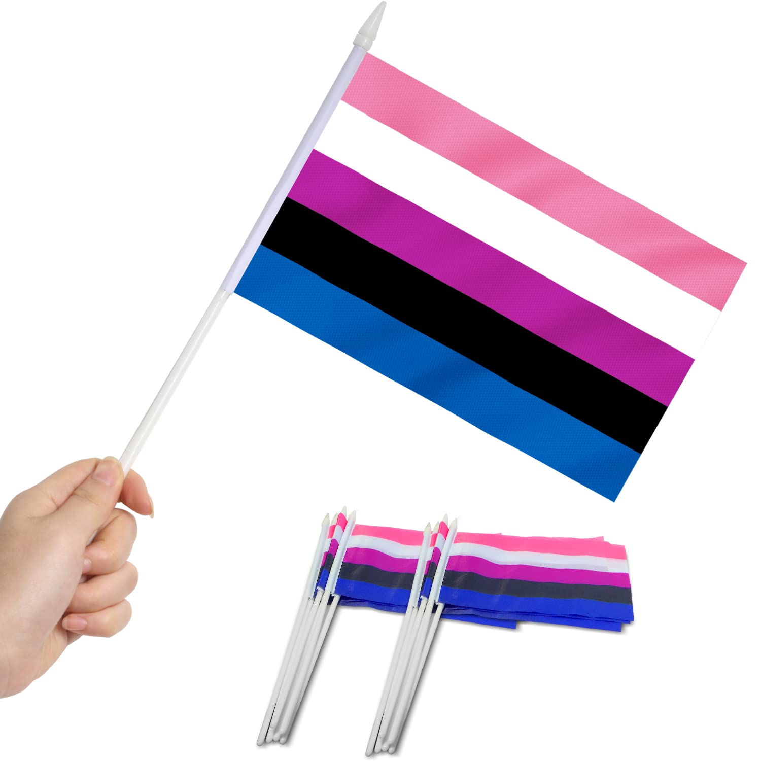 Anley Genderfluid Mini Flag 12 Pack - Hand Held Small Miniature ...