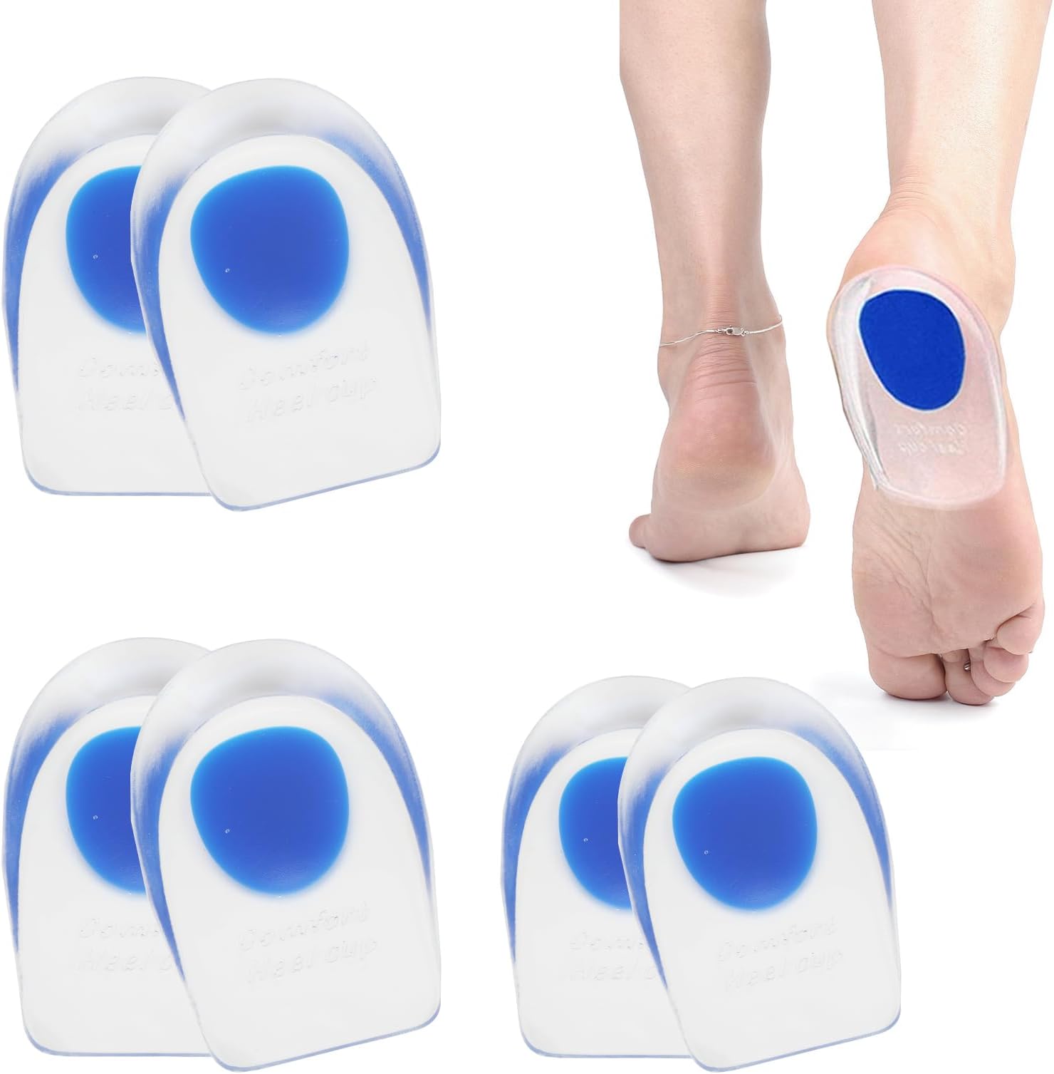 3 Pares Taloneras de Gel de Silicona para Dolor, Almohadillas para ...