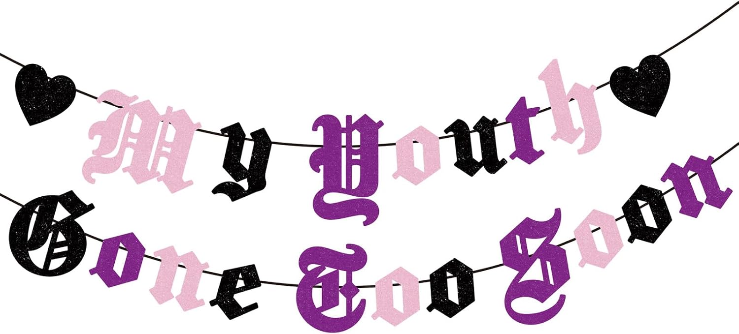 Amazon.com: My Youth Gone Too Soon Old English Goth Banner NO DIY ...