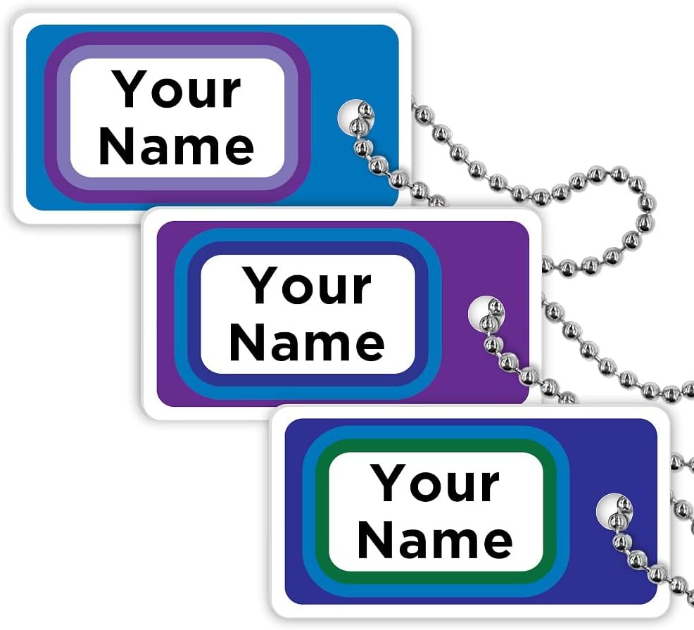 Amazon.com: 3 Mini Personalized Waterproof Custom Name Bag Tags with ...