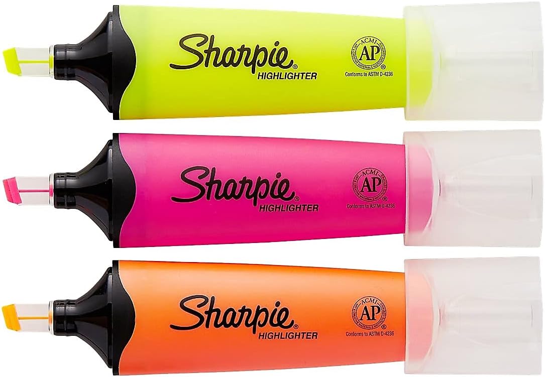 Amazon.com : SHARPIE 2472792 Clear View Highlighters Chisel Assorted 8 ...