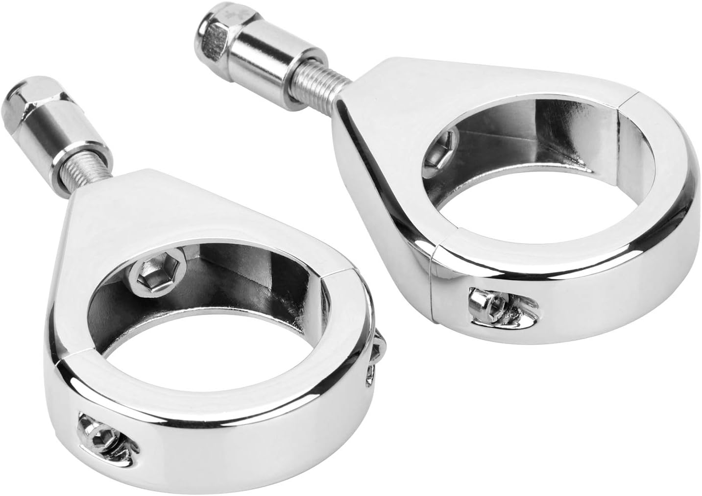 Amazon.com: SHMTOOL Chrome 49mm Fork Tube Turn Signal Clamp Relocation ...