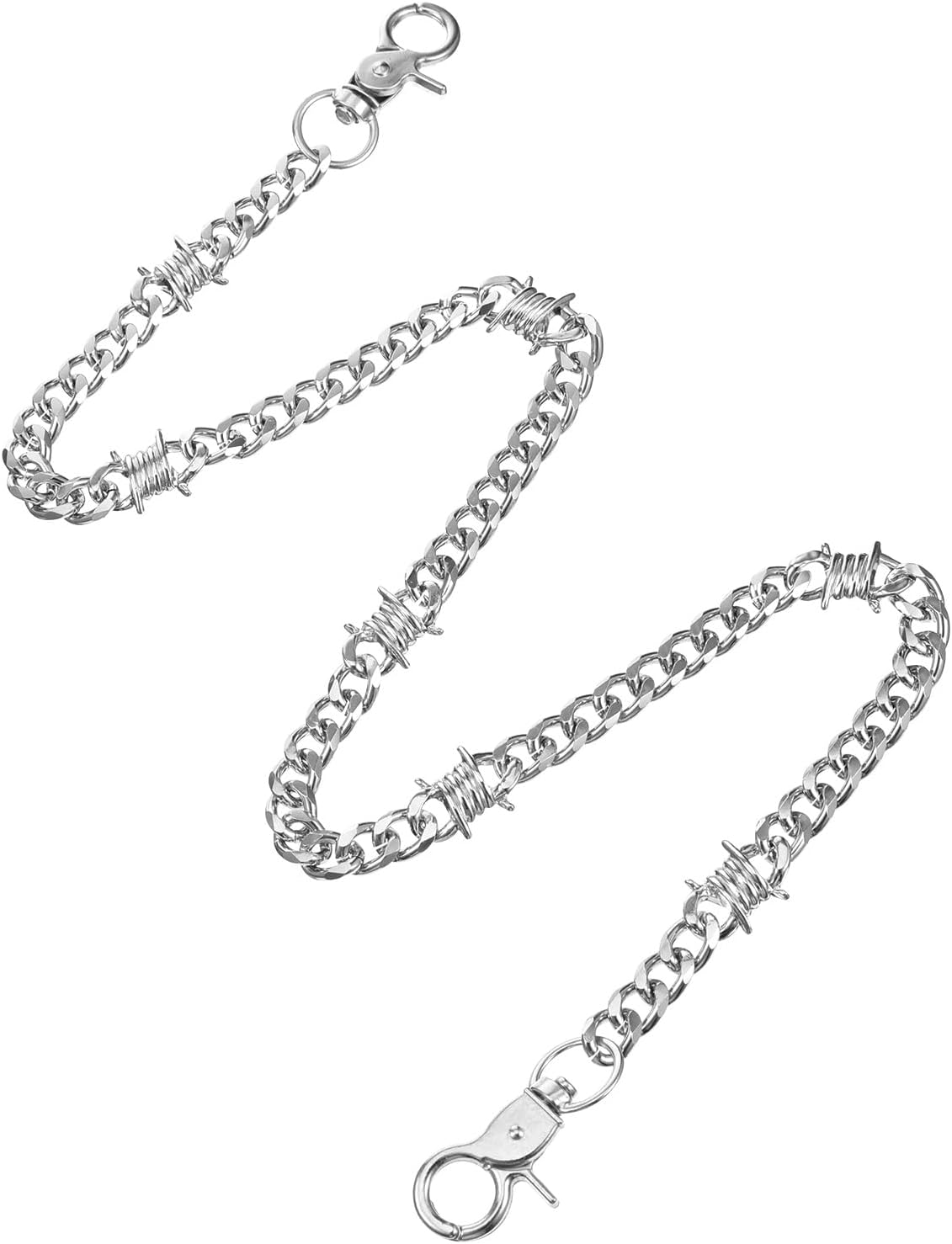 Hpmjz Punk Wallet Chain 25 inch Hip Hop Pants Chain for Man Silver ...