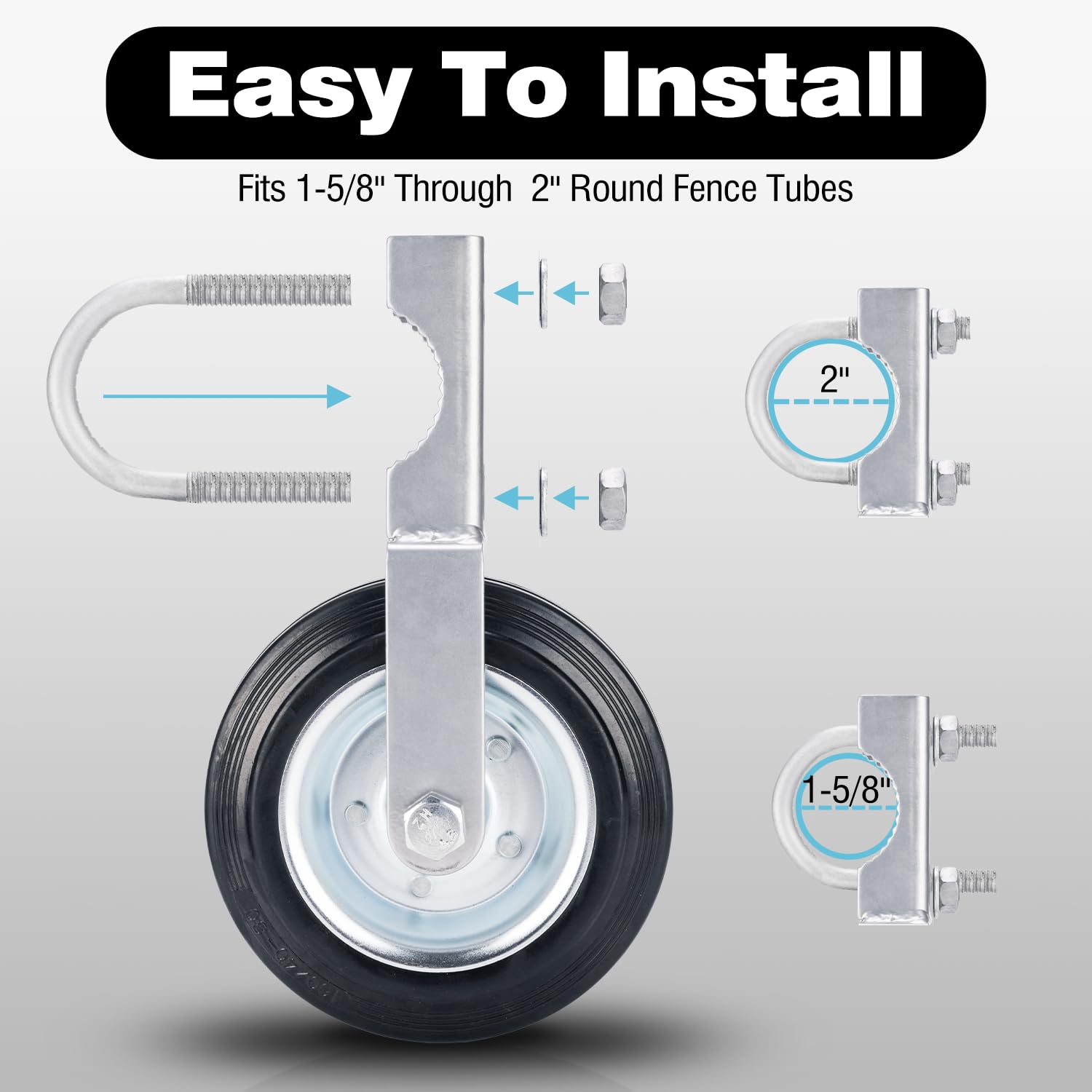 Snapklik.com : Heavy Duty Farm Gate Helper Wheels - 6 Inch