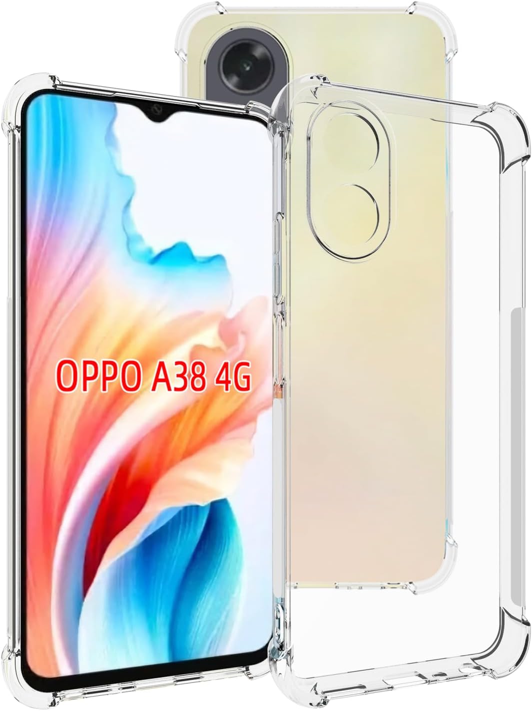 USTIYA Case for Oppo A38 4G / Oppo A18 Clear TPU Four Corners ...