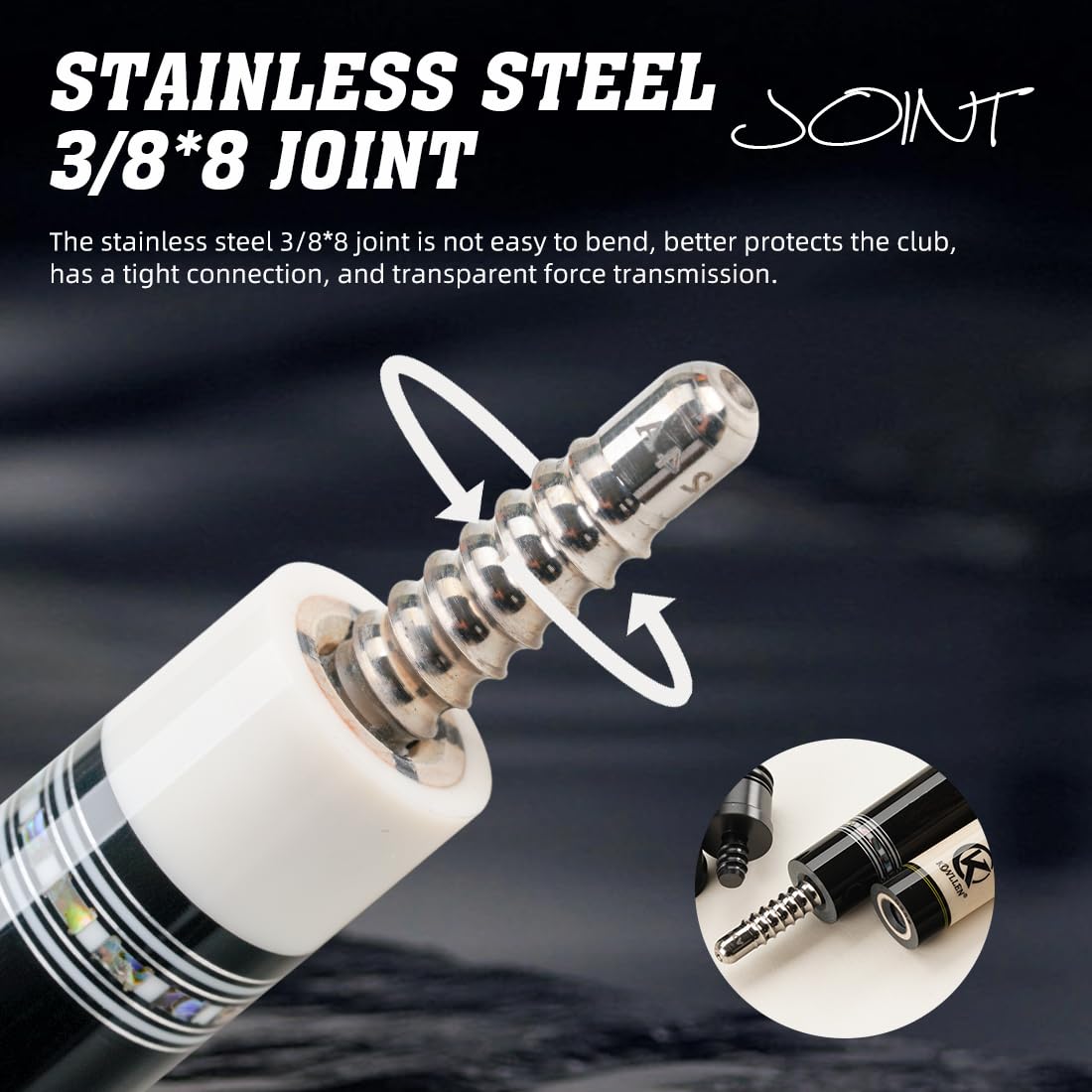 Snapklik.com : KL-KB Low Deflection Maple Billiards Cue Pool Cue Stick ...