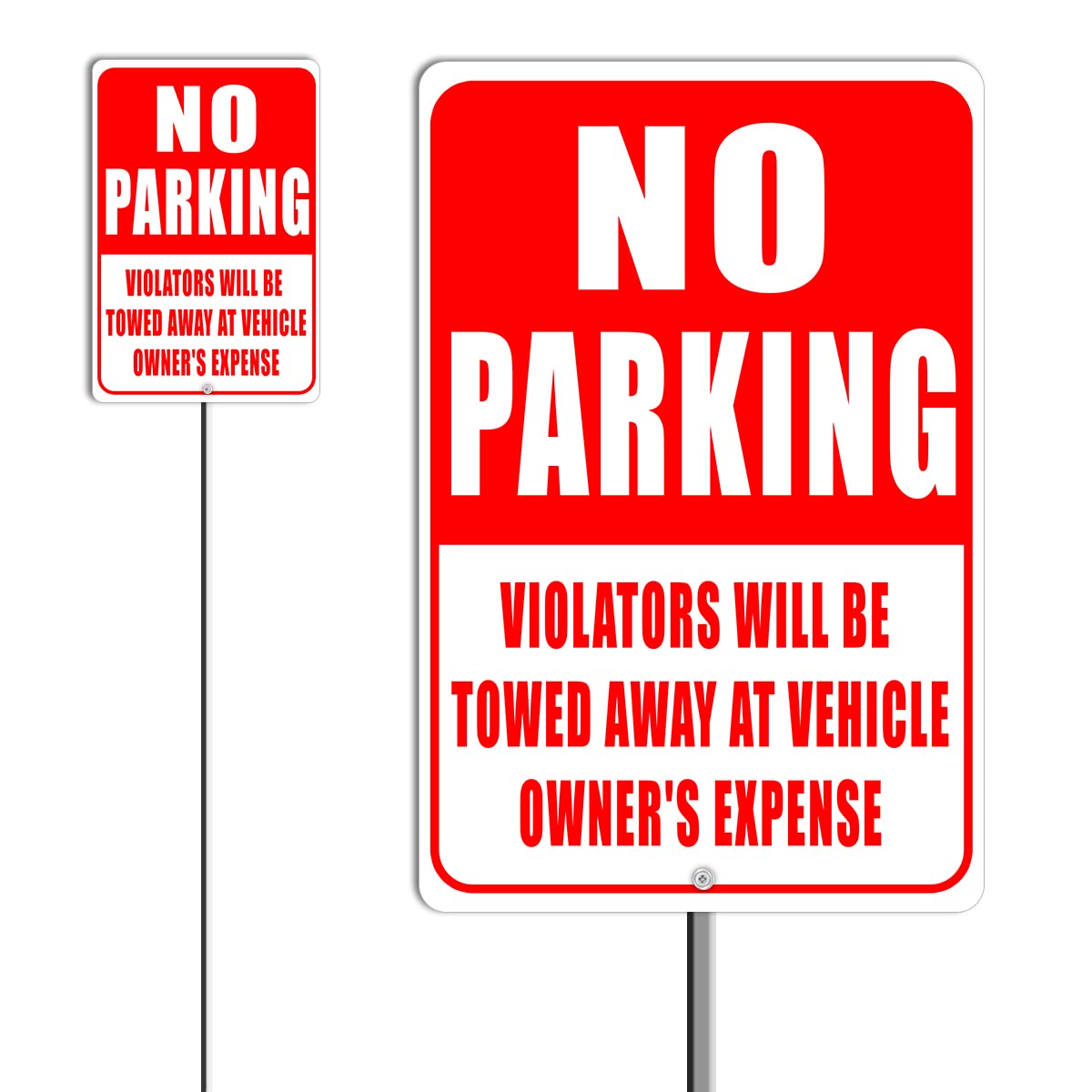 Buy No Parking Sign 8" x 12" Aluminum Sign with 24" Stake - No Parking ...