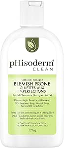 pHisoderm CLEAN Blemish-Prone Facial Cleanser with Salicylic Acid and Hyaluronic Acid, Paraben ...