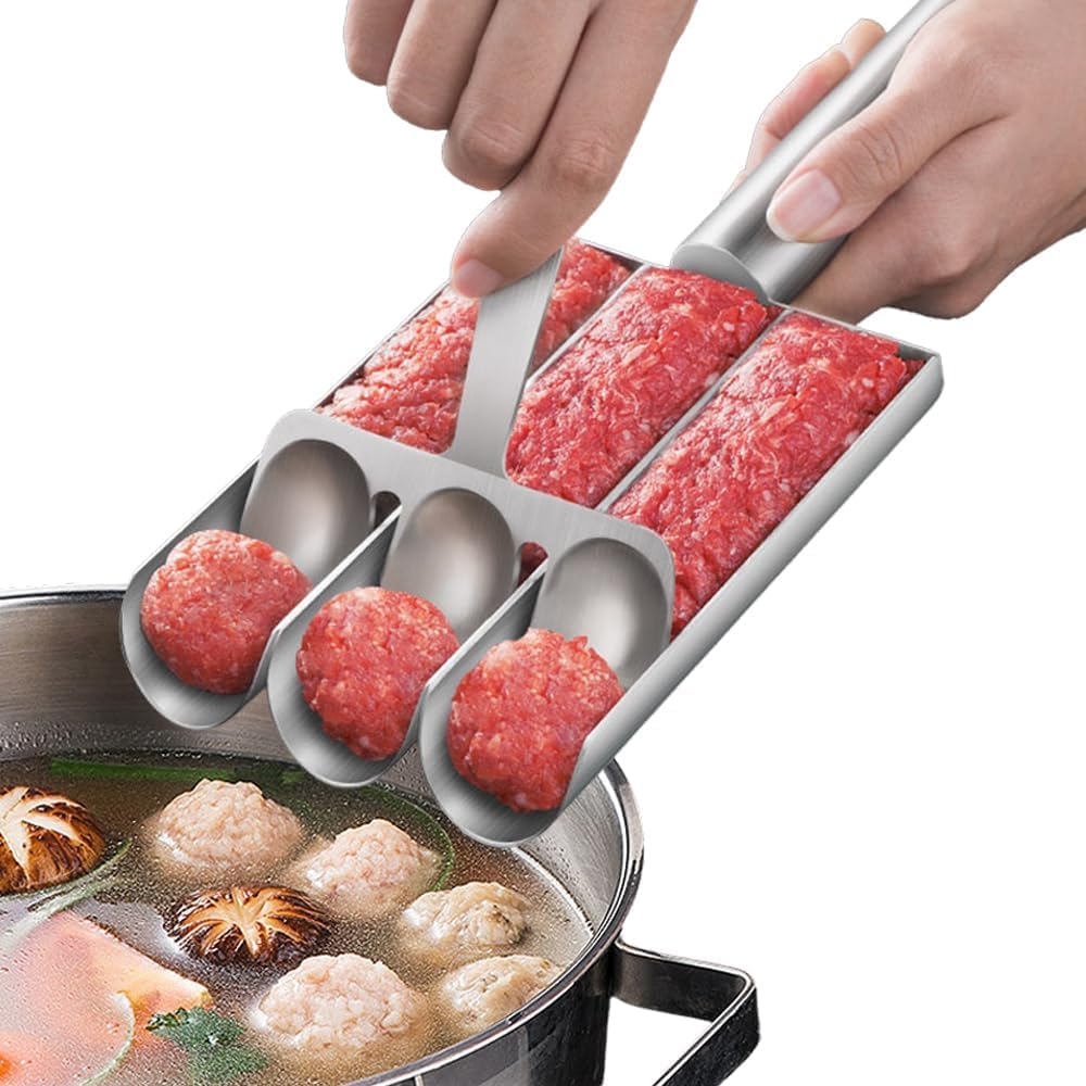 Amazon.com: Stainless Steel Kitchen Triple Meatball Maker, 2024 ...