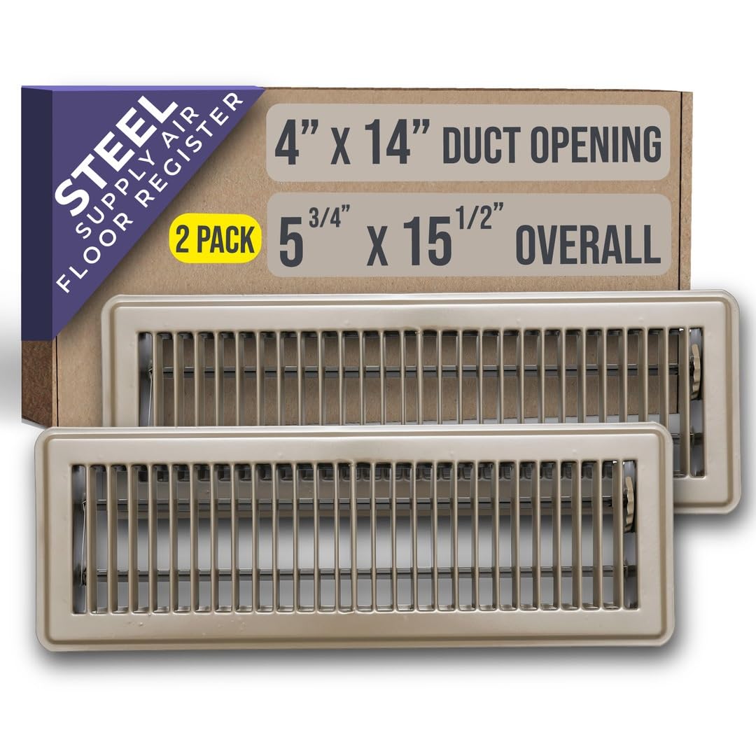 Snapklik.com : 2 Pack Fits 4x14 And 14x4 Duct Opening Floor Register
