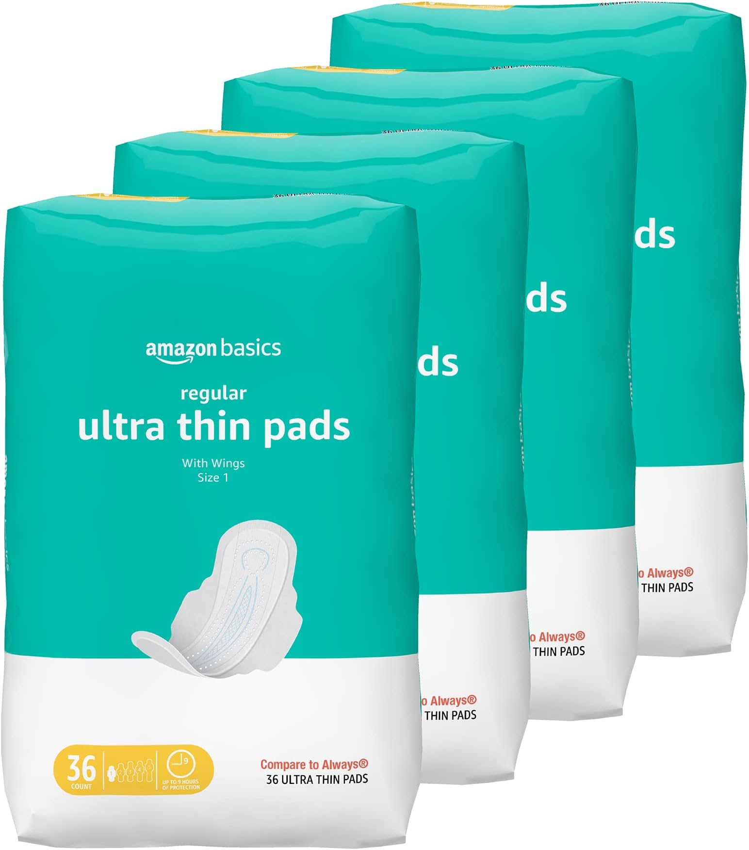 Amazon.com: Amazon Basics Thick Maxi Pads with Flexi-Wings for Periods ...