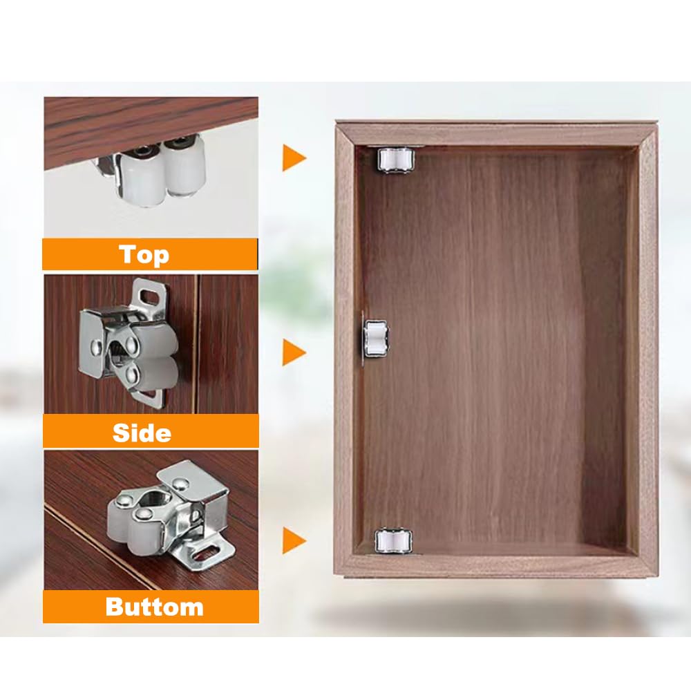 Snapklik.com : 6 Pack Cabinet Latch - Double Roller Catch Hardware For ...
